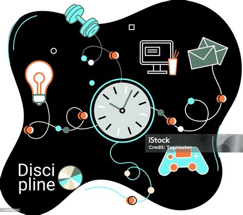 규율 개념 아이콘입니다 시간 관리 근무일 아이디어 업무 시간 취미 및 공부 개념에 대한 스톡 벡터 아트 및 기타 이미지 개념 건강관리와 의술 계획 Istock