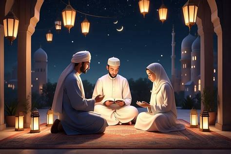 Taraweeh Prayers Premium Ai Generated Image