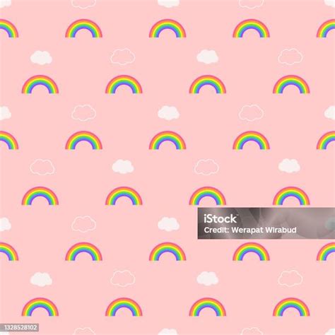 파스텔 색상 절연 벡터에 구름 원활한 패턴과 달콤하고 귀여운 무지개 복고풍과 빈티지 스타일 장식 벽지 포장지 직물 등에 적합합니다 0명에 대한 스톡 벡터 아트 및 기타
