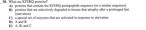 Solved 58 What Are Kferq Proteins A Proteins That Contain