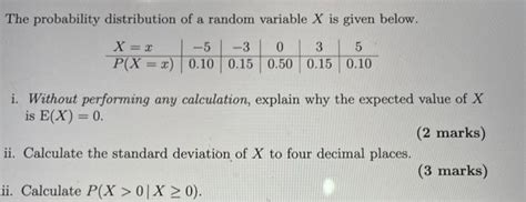 Solved The Probability Distribution Of A Random Variable X Chegg