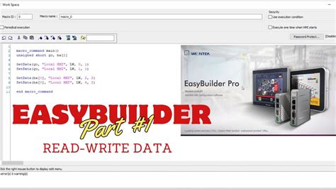 Easybuild Pro Part1 Read And Write Data Macro Youtube