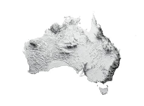 Australia Map Shaded Relief Color Height Map 3d Illustration 27243942 Png