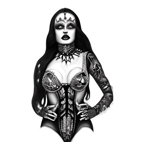 Bombshell Gothic Lingerie Exotic Mysterious Landscape · Creative Fabrica