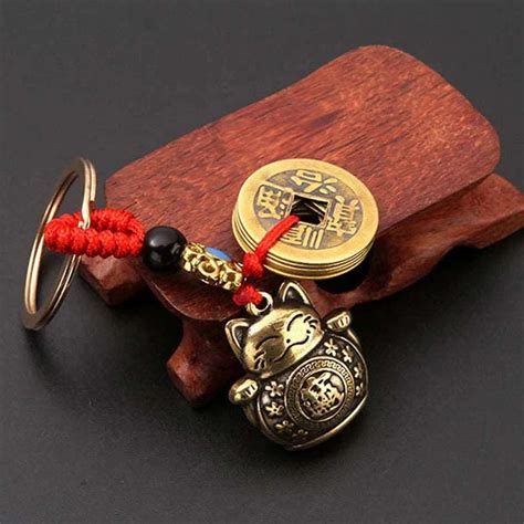 Handmade Brass Lucky Cat Keychain 599 Dear Cece