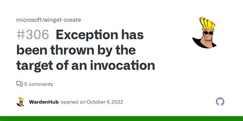 Exception Has Been Thrown By The Target Of An Invocation · Issue 306