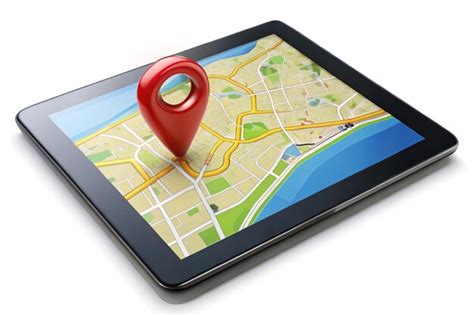 GPS Map Navigation And Pin Pointer On Digital Tablet Premium AI Generated Image