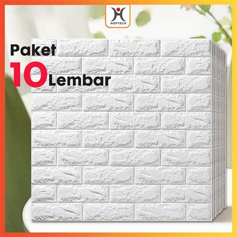 Jual PAKET 10 PCS Wallpaper Dinding 3D Foam Motif Batu Bata 70 X 77