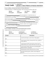 Study Guide Complex Inheritance And Human Heredity English Editable Doc Name Date Study