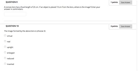 Solved QUESTION Points Save Answer A Convex Lens Has A Chegg