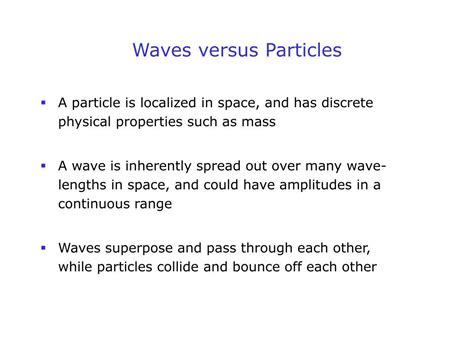 Ppt Lecture 12 Waves Versus Particles Powerpoint Presentation Free