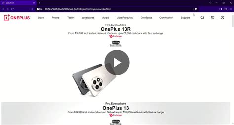 🚀 Just Completed Oneplus Website Clone Using Html And Css Alwin Shyam