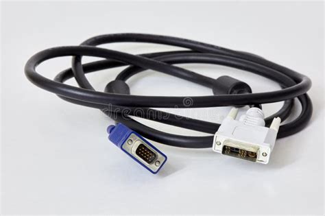 Vga Dvi Cable On White Stock Image Image Of Graphic