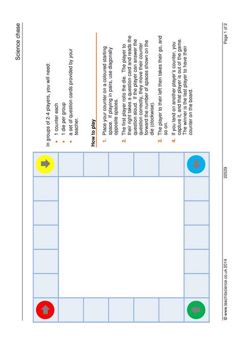 Science Chase Revision Board Game Gcse Science Teachit