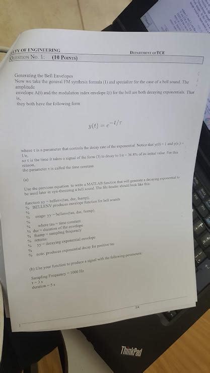 Solved JY OF ENGINEERING QUESTION No DEPARTMENT OF TCE Chegg