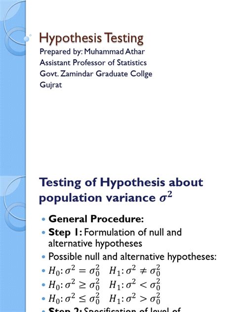 Lecture 51 Hypothesis Testing Pdf Hypothesis Null Hypothesis