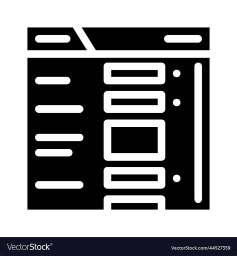 Web Form Registration Glyph Icon Royalty Free Vector Image