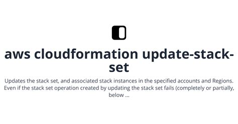 Aws Cloudformation Update Stack Set Fig