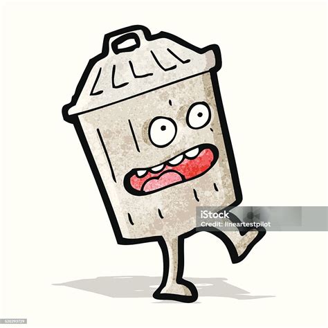 Kaleng Sampah Kartun Ilustrasi Stok Unduh Gambar Sekarang Aneh
