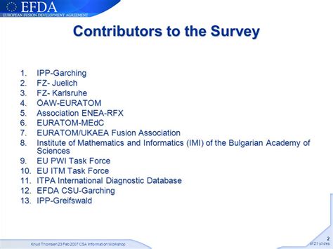 Knud Thomsen 23 Feb 2007 Csa Information Workshop 1 Of 21 Slides Eu