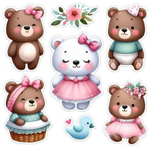 Premium Ai Image Sticker Collection Sweet Baby Bears Irresistibly