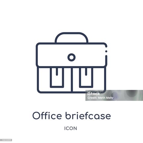 패션 개요 컬렉션에서 선형 사무실 서류 가방 아이콘입니다 얇은 라인 사무실 서류 가방 아이콘 흰색 배경에 고립입니다 오피스 브 리프 케이스 트 렌 디 일러스트 0명에 대한