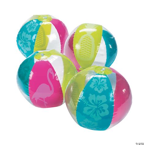 Medium Inflatable 9 Tropical Summer Fun Vinyl Beach Balls 12 Pc