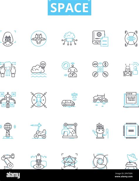 Space Vector Line Icons Set Space Astronomy Stars Planets Universe Cosmology Solar