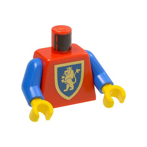LEGO Minifig Torso With Crusaders Gold Lion Shield Old Style Inventory Brick Owl LEGO