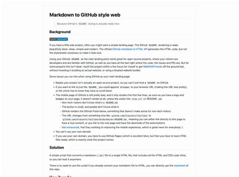 Markdown To Html Github Style By Krausefx A Undefined Template Built At Lightspeed