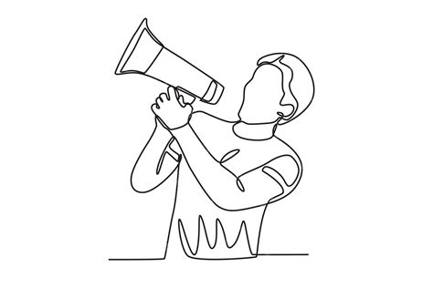 Ilustración De Un Hombre Hablando Hablando Dibujo En Línea Vector Premium