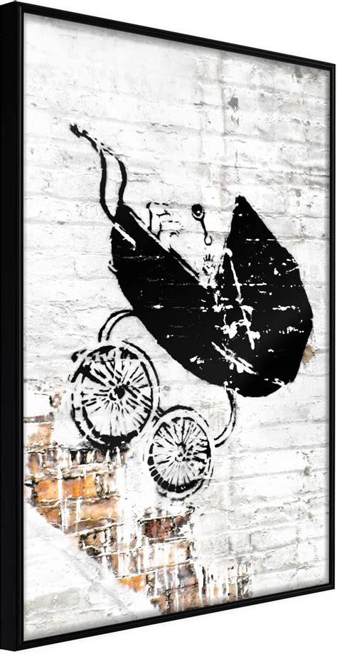 Artgeist Plakat Banksy Baby Stroller rozmiar x wykończenie Rama czarna Opinie i