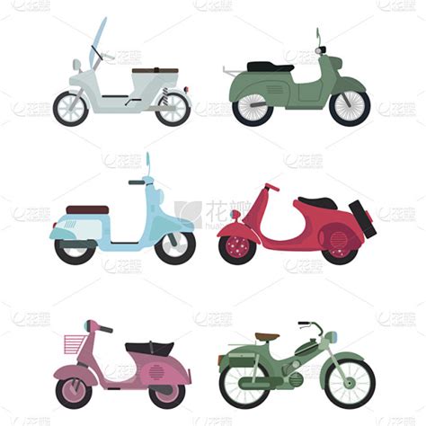 绘画插图矢量小型摩托车古老的陆用车古典式性格计算机制图计算机图形学卡通