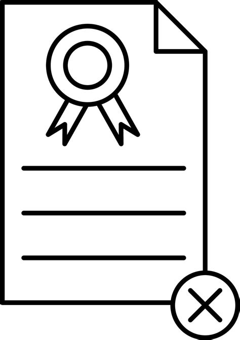 Reject Certificate Icon In Black Line Art 24198760 Vector Art At Vecteezy