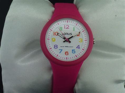 Ladies Lorus Pink Gel Strap Quartz Watch