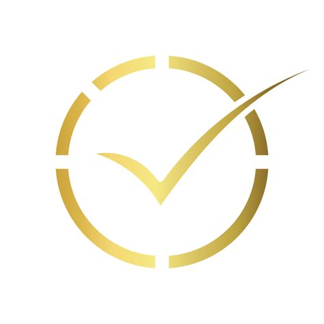 Golden Check Mark Icon Circle Gold Certification Seal 32735473 PNG