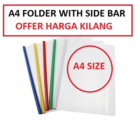 A4 Folder With Side Bar Big Stationery