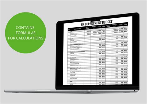 Hr Budget Template Editable Excel Spreadsheet For Effective Human Resources Budgeting