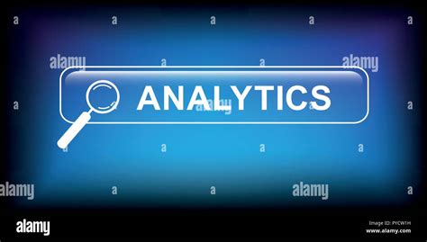 Analytics Button Infographic With Magnifying Glass Vector Illustration Eps10 Stock Vector Image