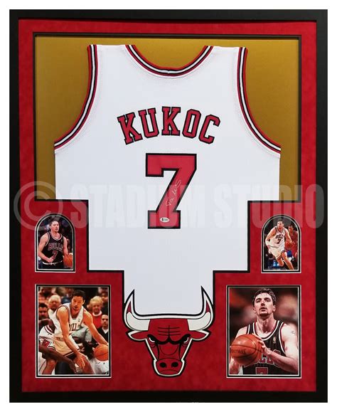 Toni Kukoč Autographed Framed Bulls White Jersey The Stadium Studio