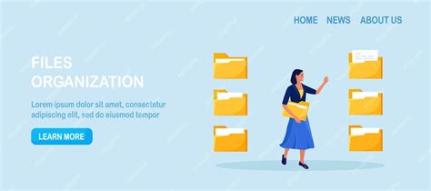 Premium Vector Woman Search Document In Catalog Content In Folder Organizing Files And