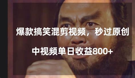 爆款搞笑混剪视频百分百过原创单日中视频播放收益800 揭秘 哔哩哔哩
