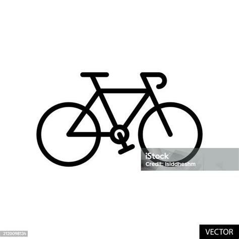 자전거 흰색 배경에 고립 된 라인 스타일 디자인의 자전거 벡터 아이콘입니다 편집 가능한 획 두발자전거에 대한 스톡 벡터 아트 및 기타 이미지 Istock