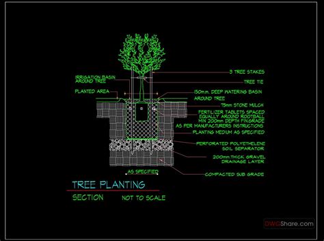 76 Autocad Drawing Of Tree Planting Details For Free Download