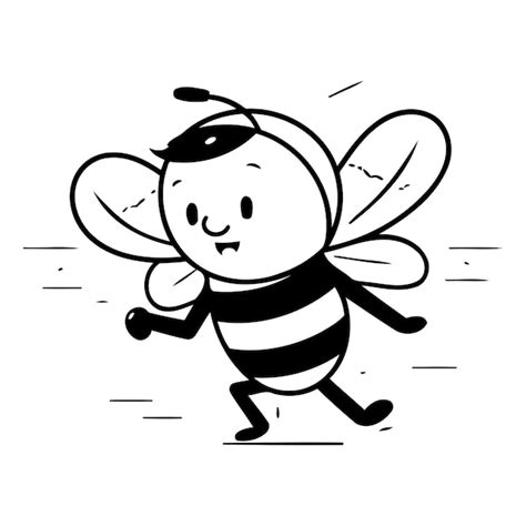 Premium Vector Illustration Of Cute Cartoon Bee Flying On White