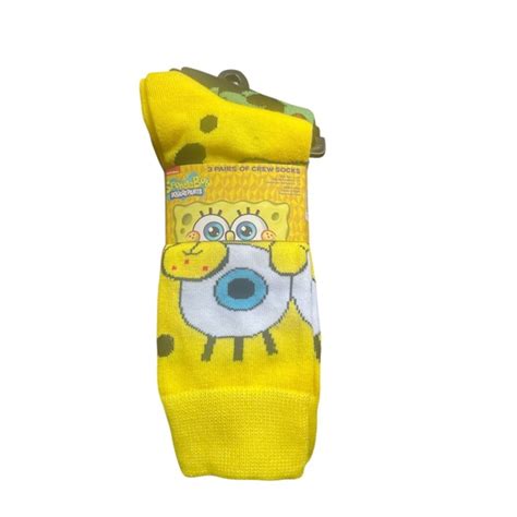 Underwear And Socks Spongebob Squarepants Crew Socks 3 Pairs Cartoon Character Socks Mens Poshmark