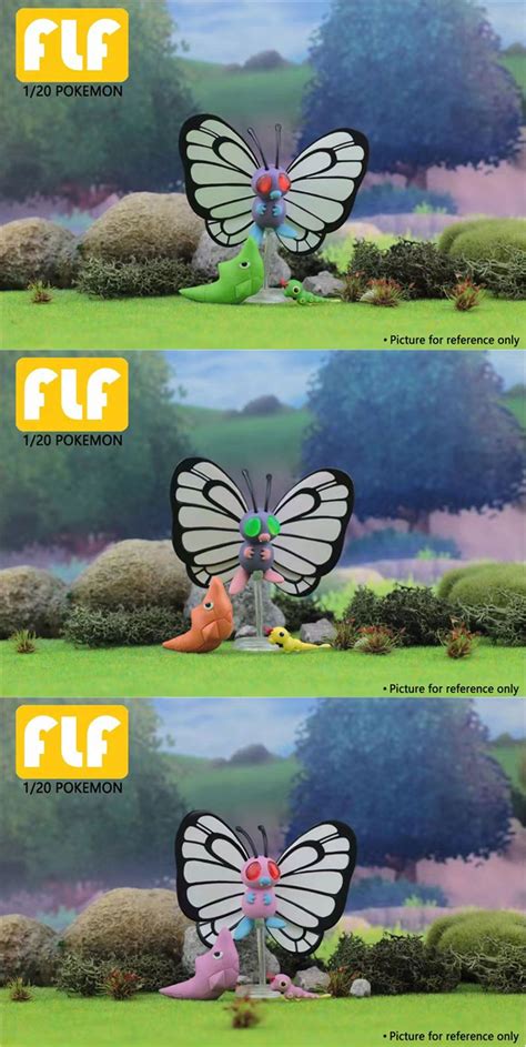 120 Scale World Zukan Caterpie And Metapod And Butterfree Pokemon Statue