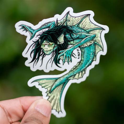 Ningyo Mermaid Sticker Japanese Yokai Series Etsy In 2024 Mermaid Sticker Japanese Yokai