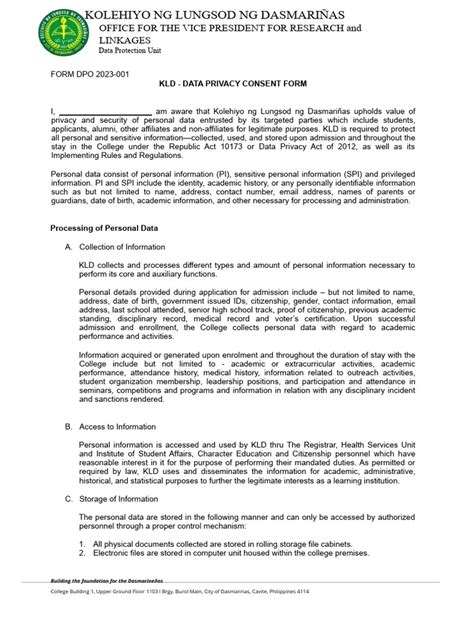 Data Privacy Form Download Free Pdf Information Information Privacy