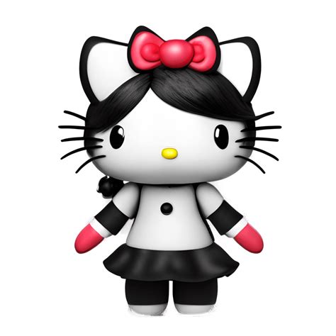 Hello Kitty As Wednesday Addams · Creative Fabrica